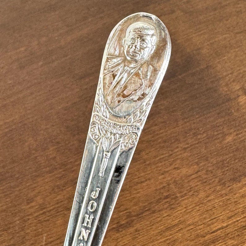 Vintage John F Kennedy Silver Plate Spoon Friendship Space WM Rogers - Etsy