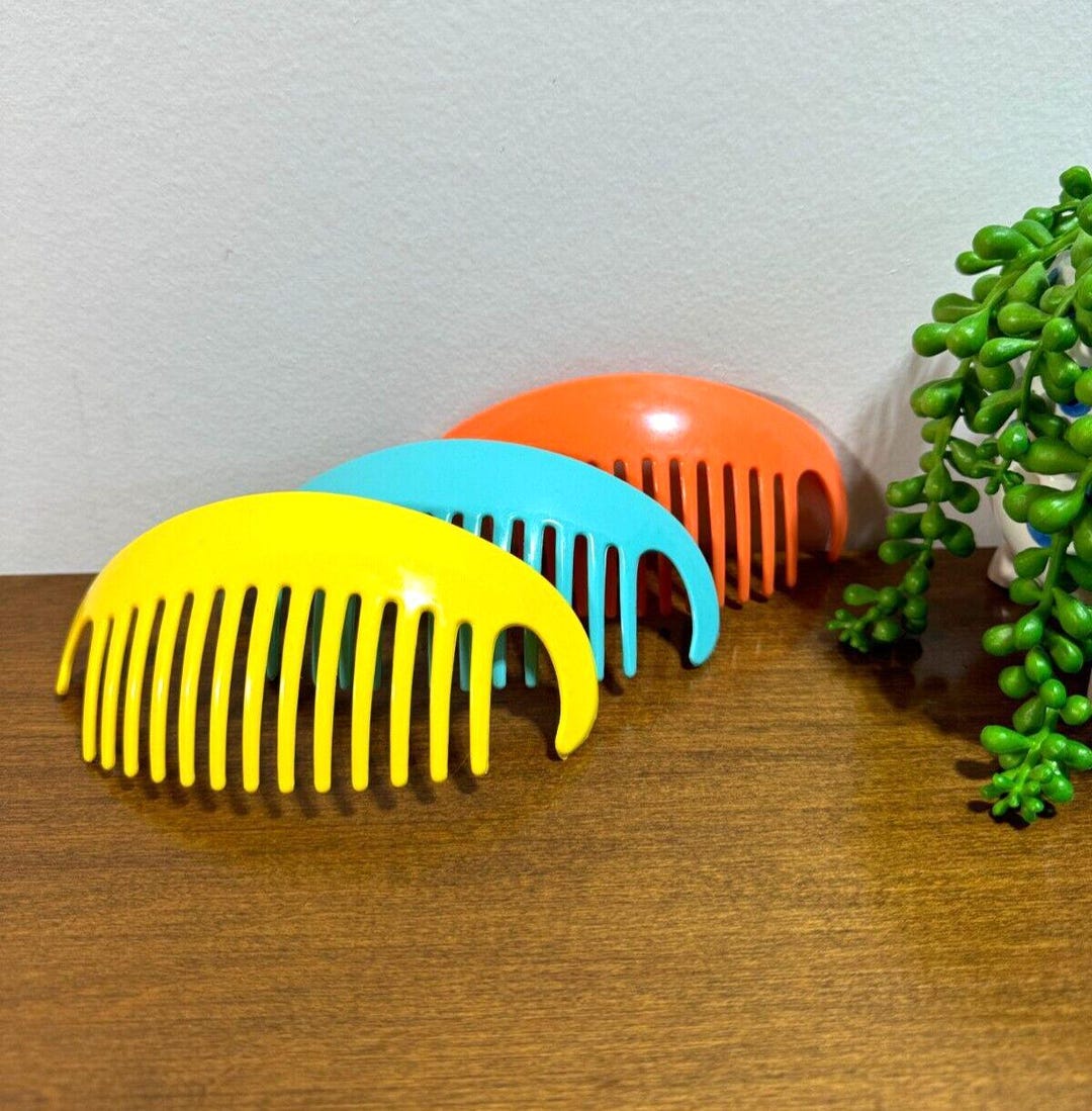 Vintage Goody 1980s Hair Cincher Comb Banana Clip Yellow Blue Orange - Etsy