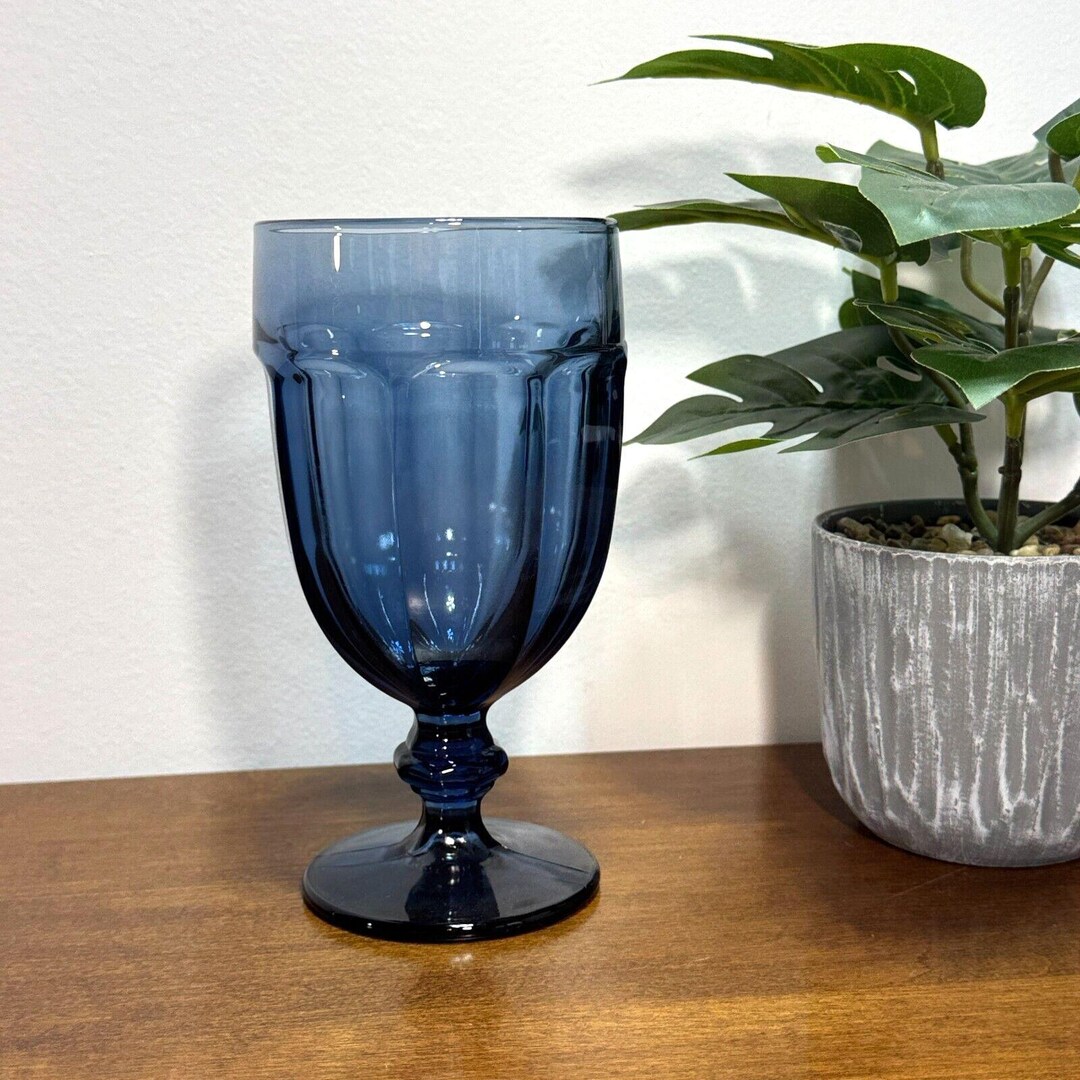 Vintage Gibraltar Blue Iced Tea by Libbey Glass Company Duratuff ...