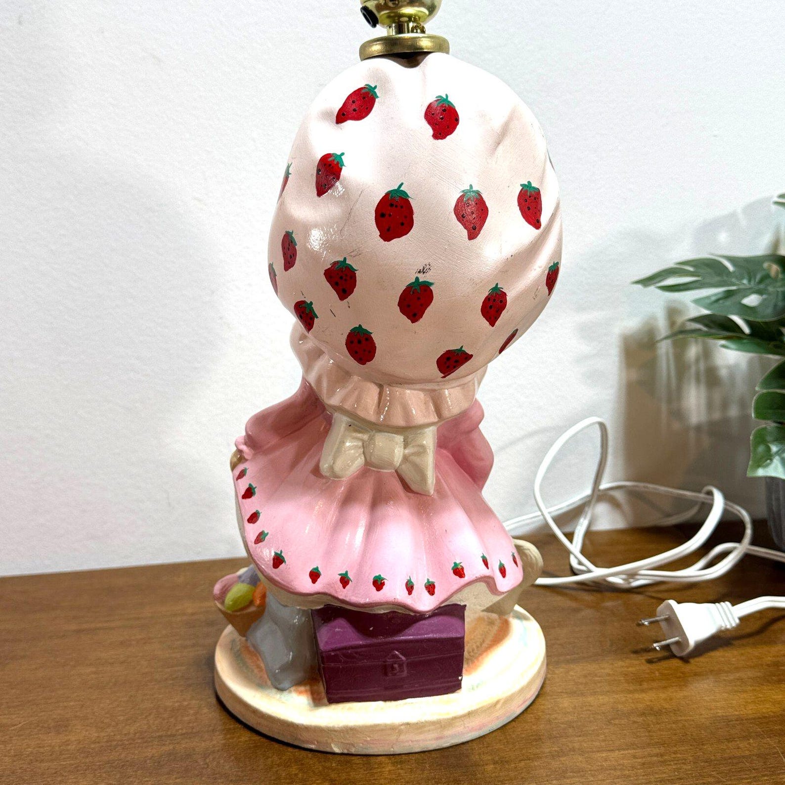Vintage Strawberry Shortcake Table Lamp Working 14" No Shade Ceramic ...