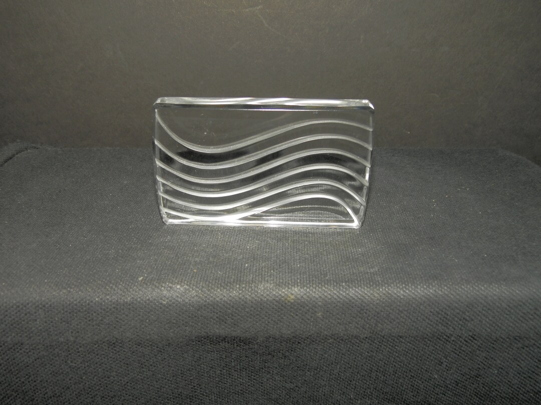 Lalique Crystal Wavy Line Paperweight - Etsy