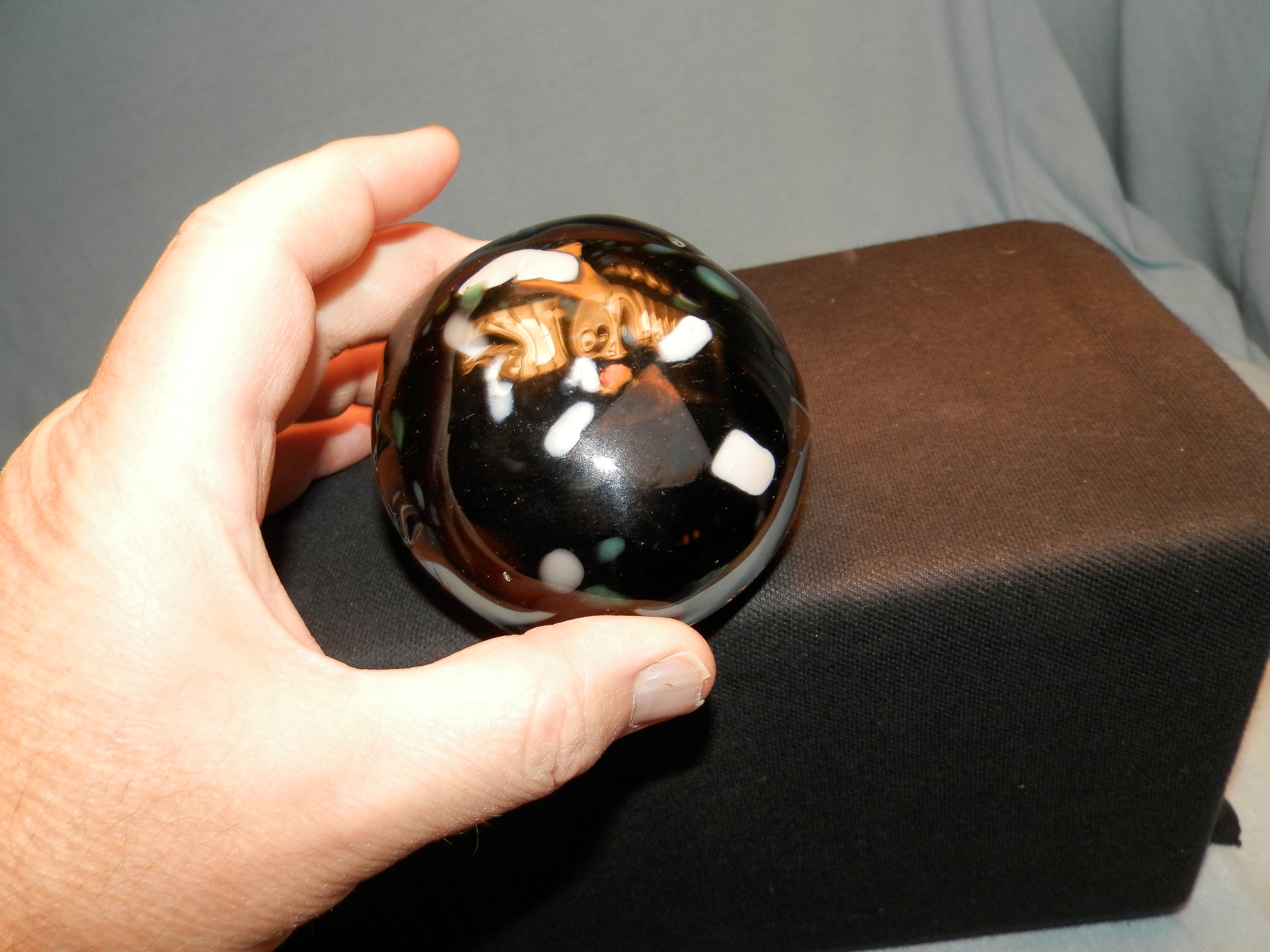 Office Home & Living Black Confetti Paperweight Signed etna.com.pe