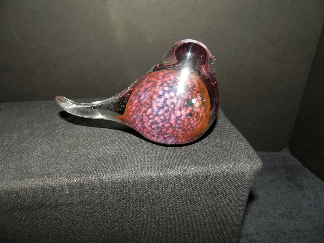 Red Glass Bird Figurine - Etsy