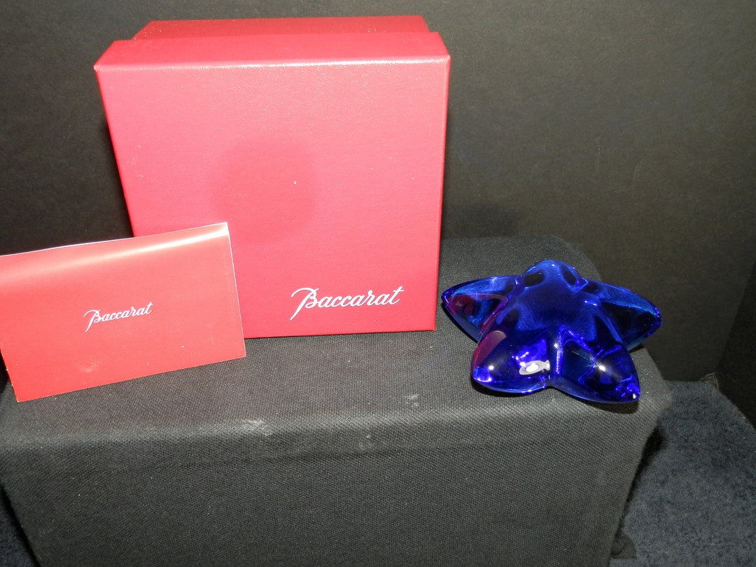 Baccarat Crystal Blue Star Figurine Original Box - Etsy