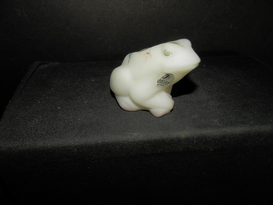 Fenton White Hand Painted Frog Figurine - Etsy