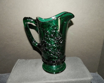 Forest Green Glass Pitcher - Etsy