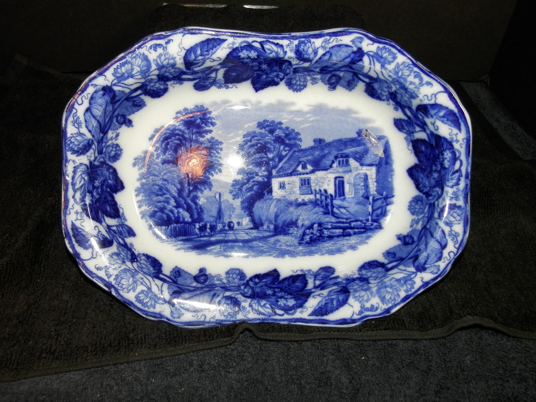 Copeland England Spode Flow Serving Blue Plate - Etsy