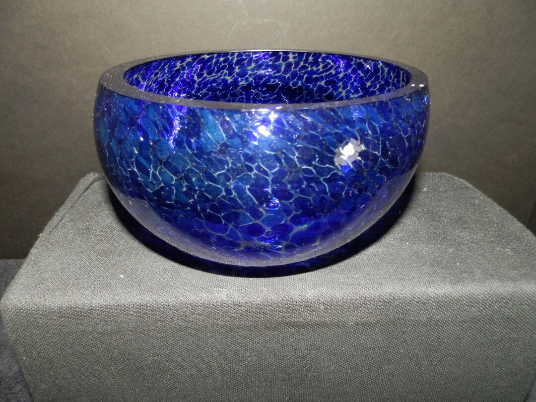 Blue Art Glass Vase Artist Signed - Etsy