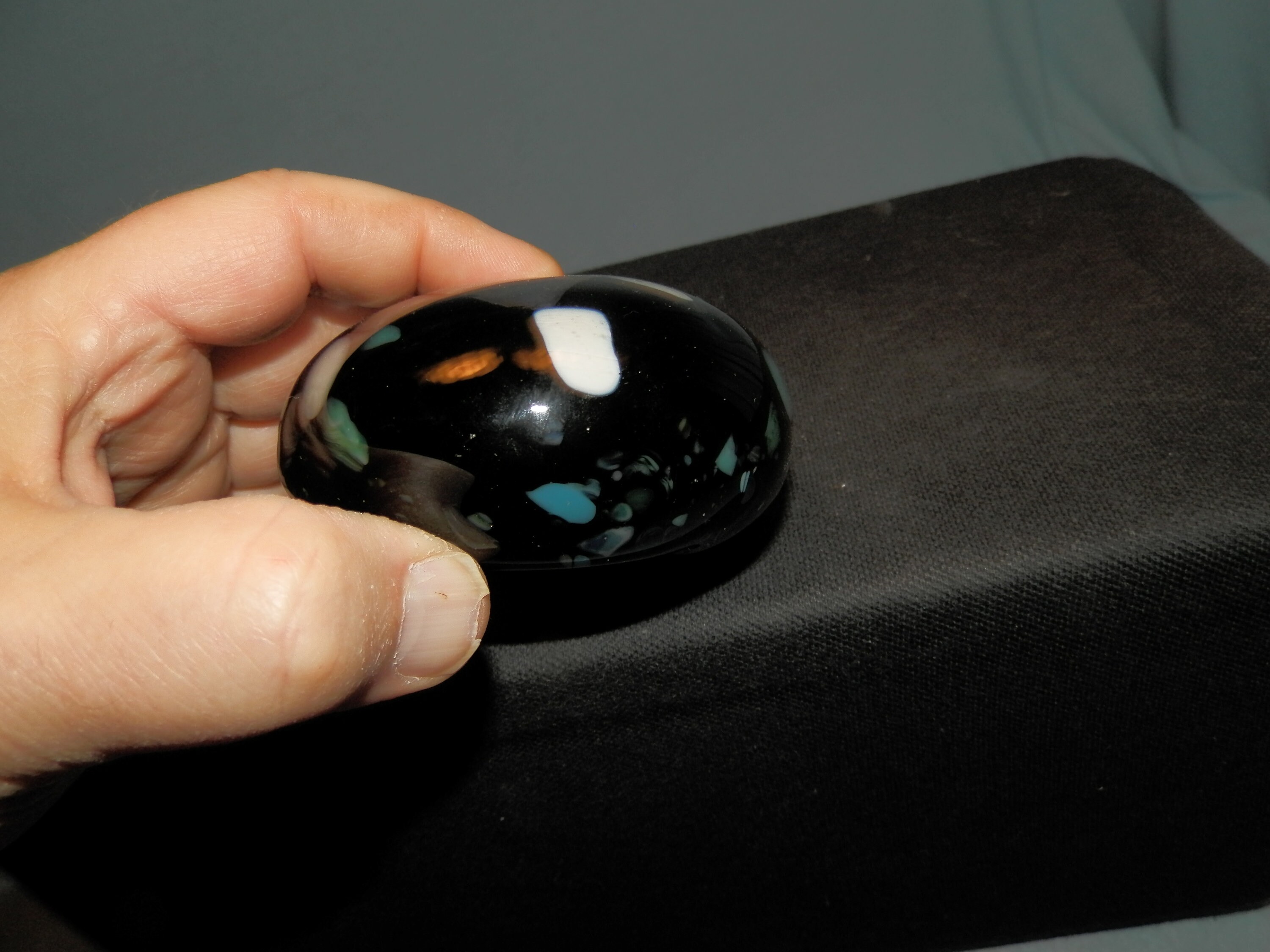 Office Home & Living Black Confetti Paperweight Signed etna.com.pe