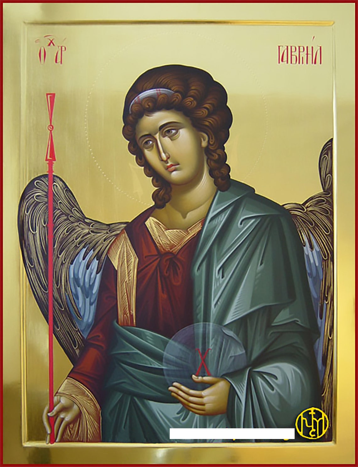 Archangel Gabriel Orthodox Icon, Byzantine Icon Archangel Gabriel, Hand ...
