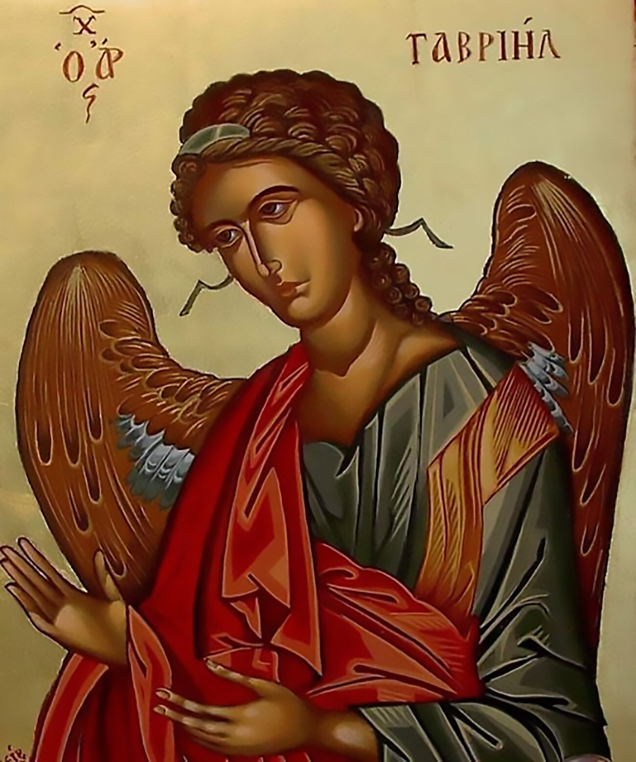 Archangel Gabriel Orthodox Icon, Byzantine Icon Archangel Gabriel, Hand ...