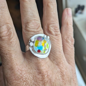 Confetti Frosted Glass Ring - Etsy