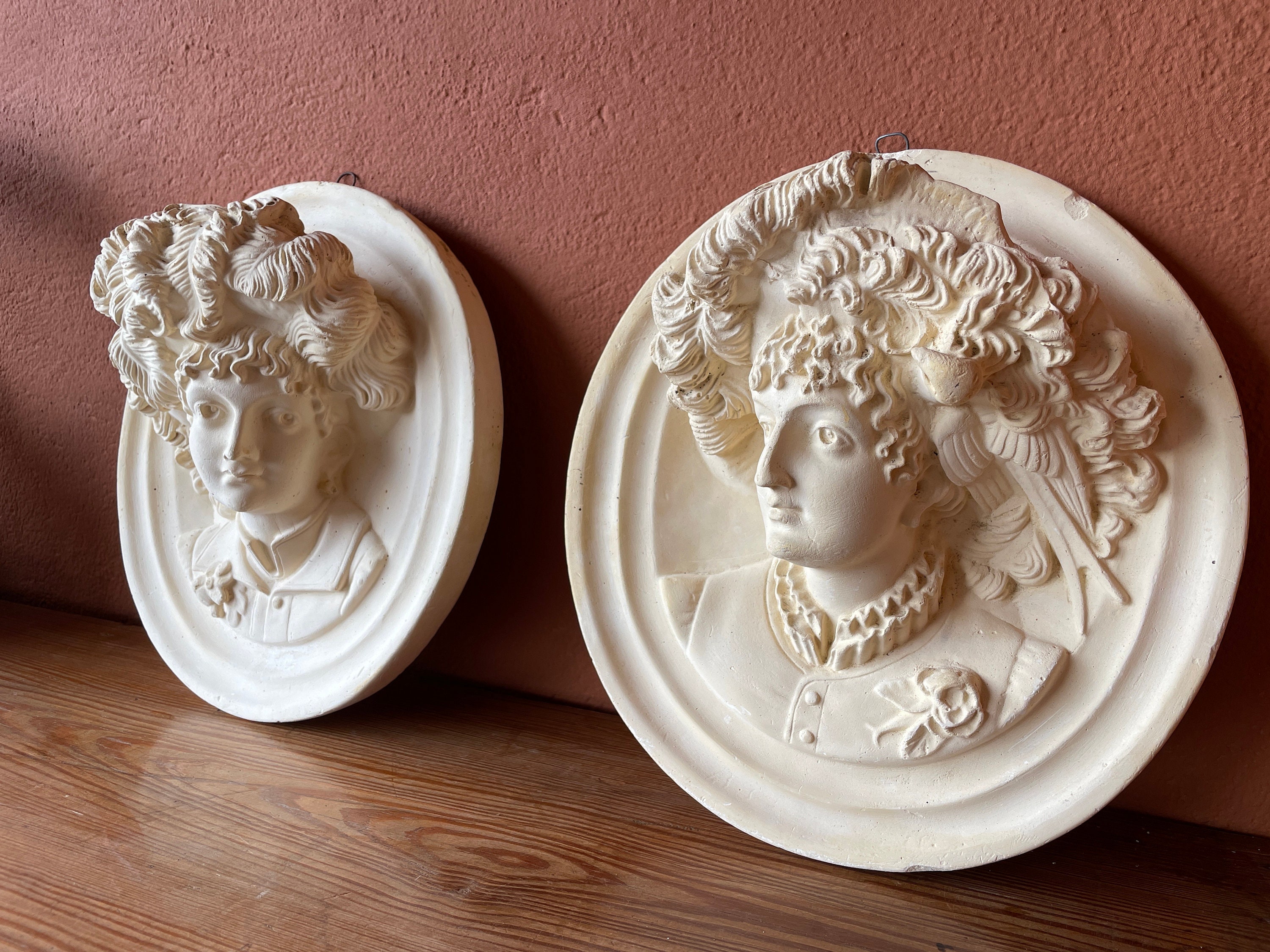 Pair of Plaster Bas-reliefs. Antique. Wall Sculpture. - Etsy