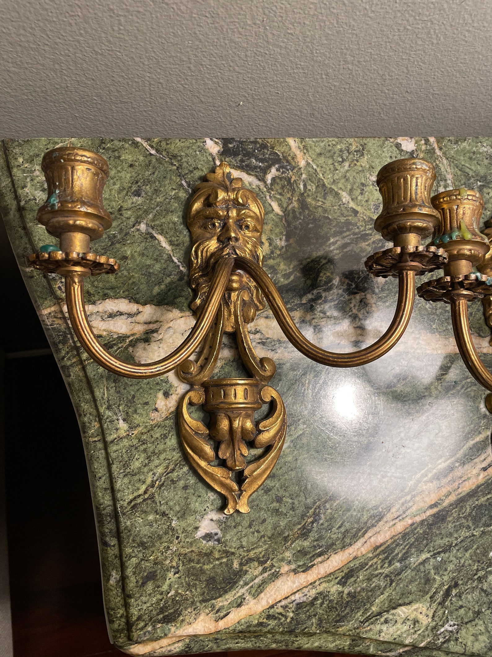 Antique Luxury Bronze Bacchian Pair of Bronze Sconces for Candles ...