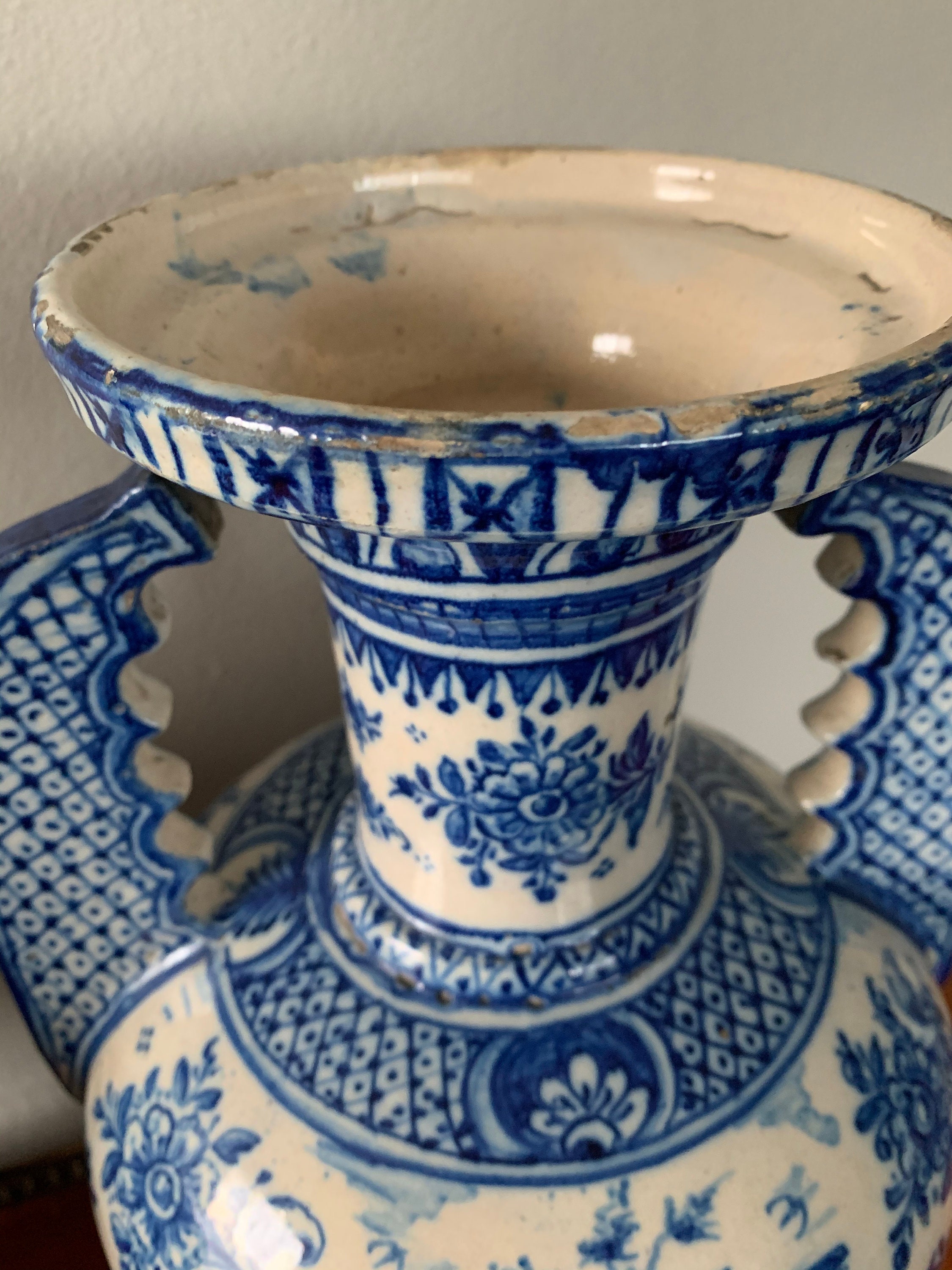 Fabulous Pair of Antique Blue Ceramic Vases. Luxury Home - Etsy