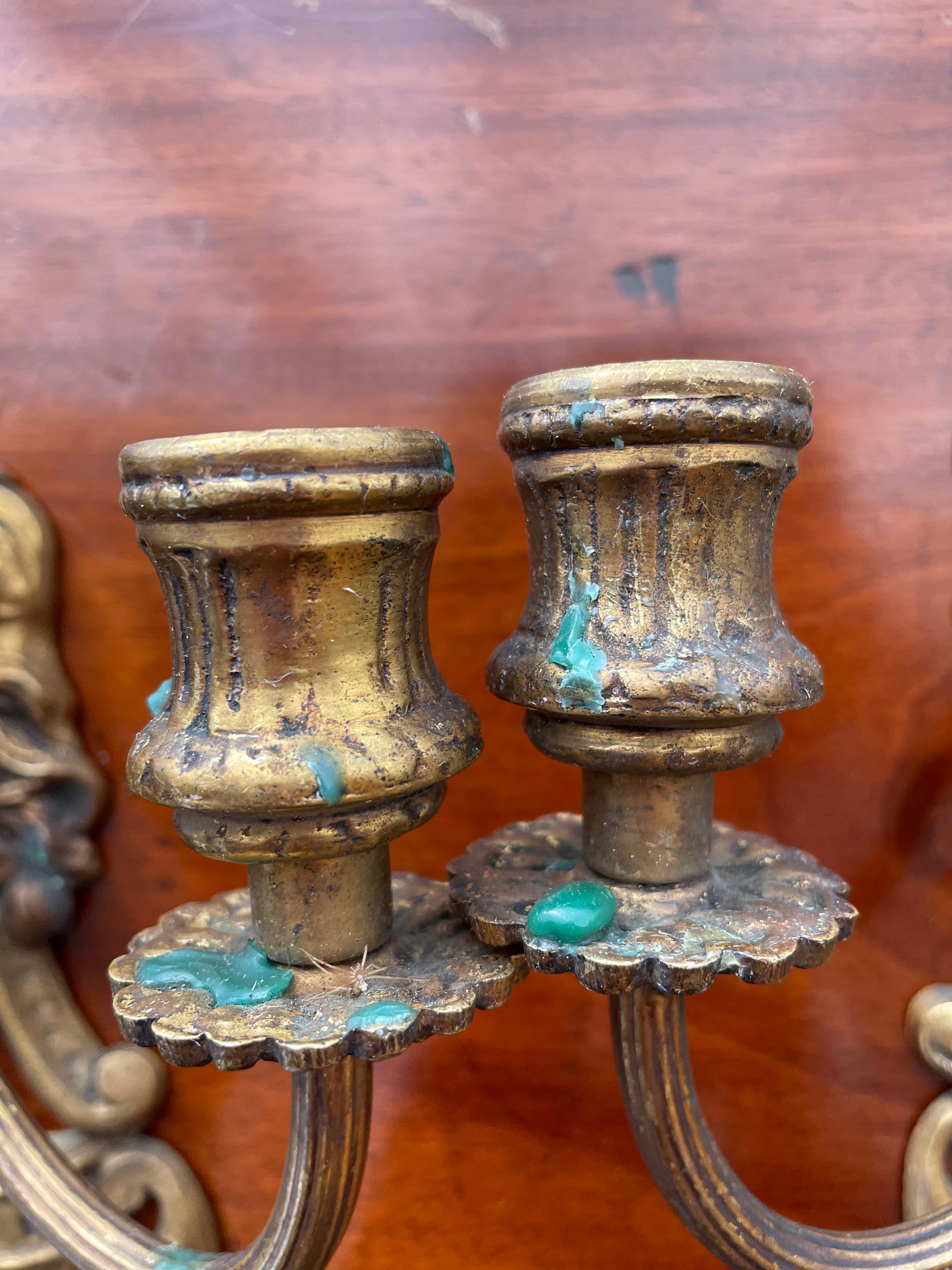 Antique Luxury Bronze Bacchian Pair of Bronze Sconces for Candles ...