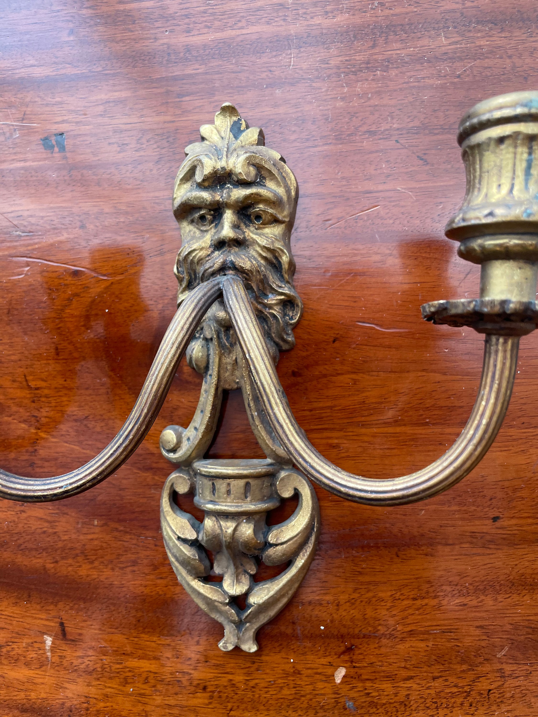 Antique Luxury Bronze Bacchian Pair of Bronze Sconces for Candles ...