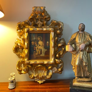 Antique Wood Frame 1900. Christ Image Reproduction. Religious. Home ...