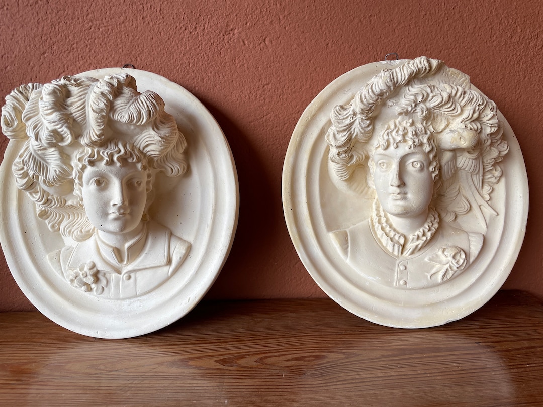 Pair of Plaster Bas-reliefs. Antique. Wall Sculpture. - Etsy