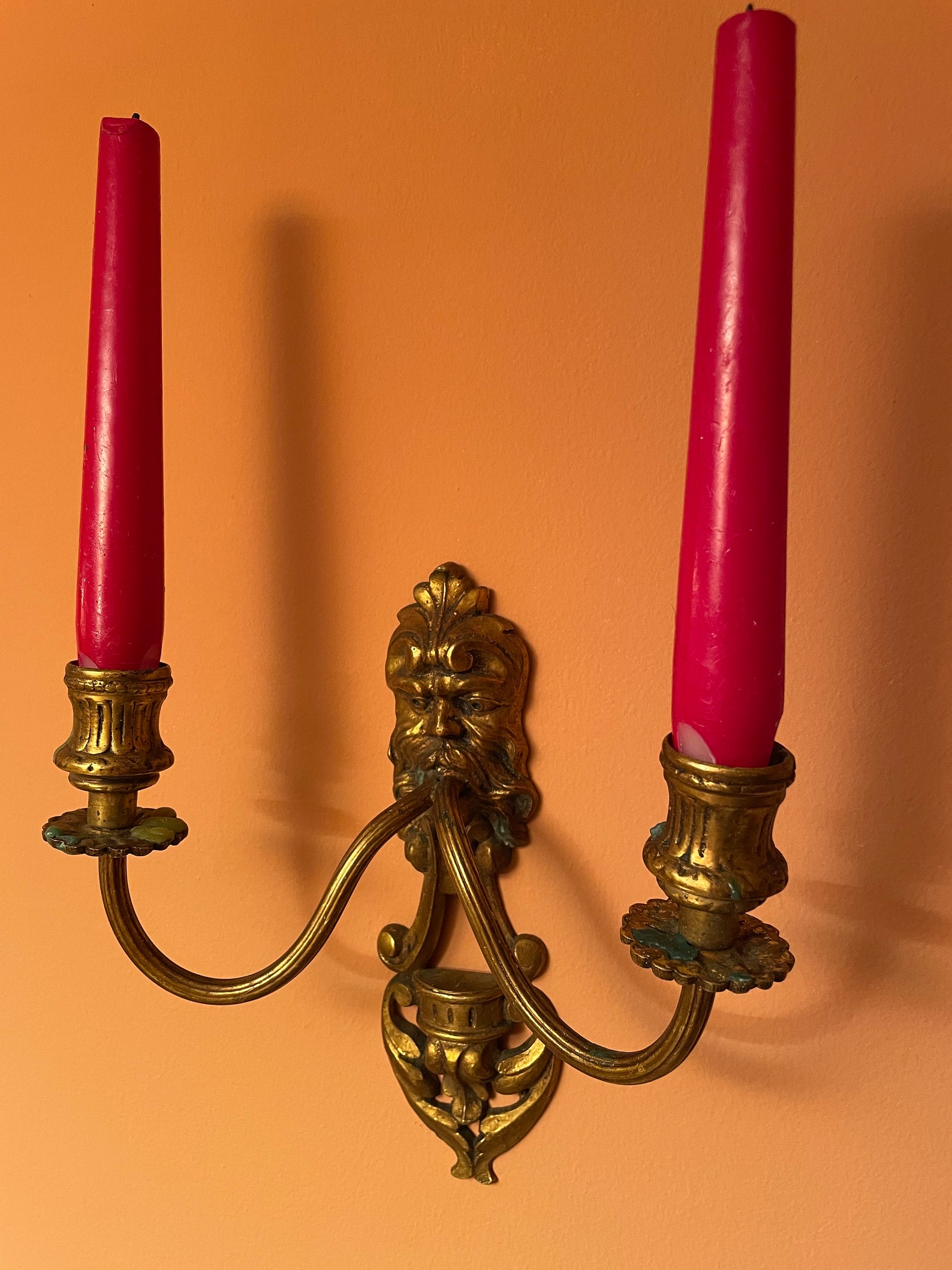 Antique Luxury Bronze Bacchian Pair of Bronze Sconces for Candles ...