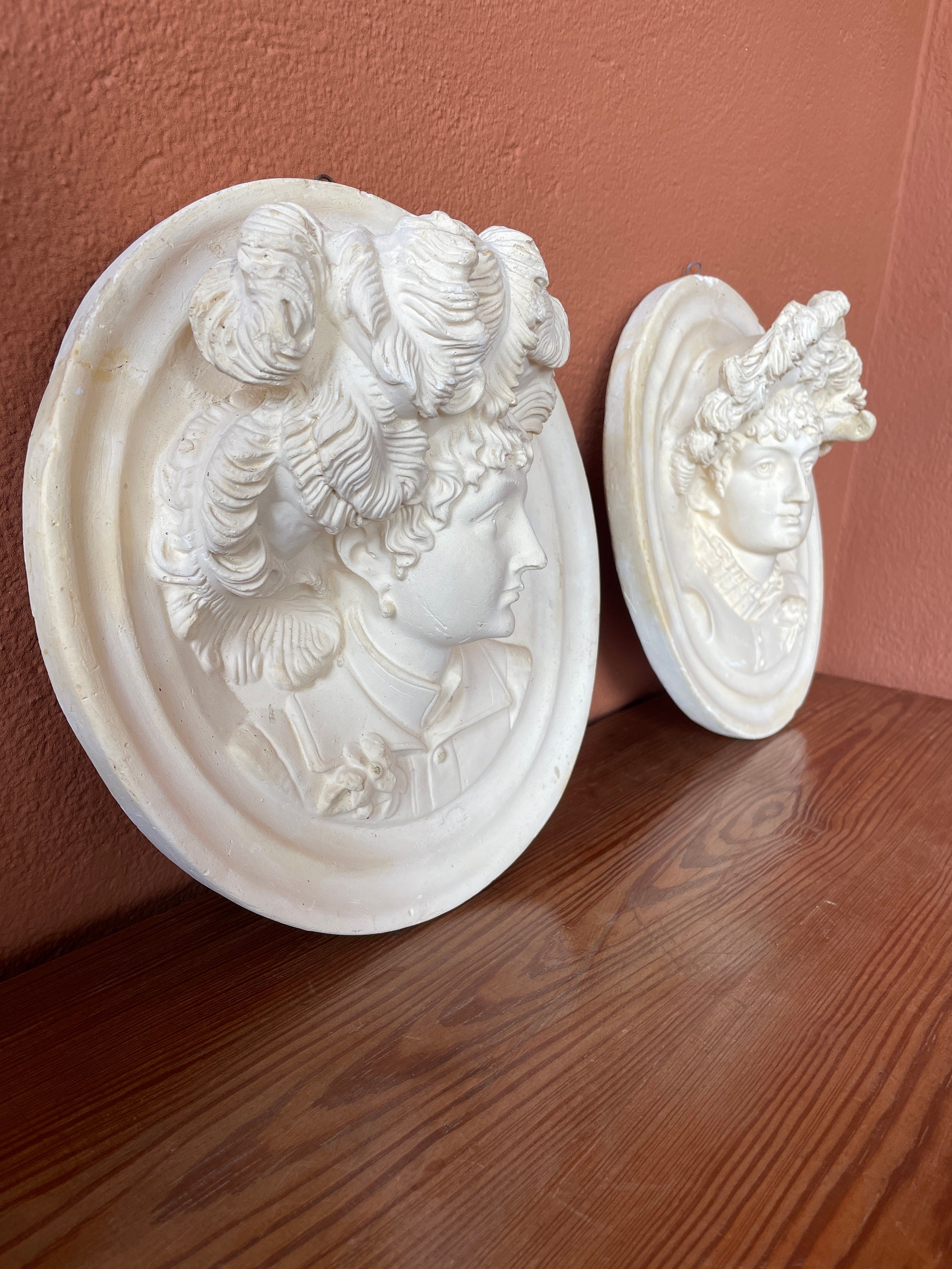 Pair of Plaster Bas-reliefs. Antique. Wall Sculpture. - Etsy