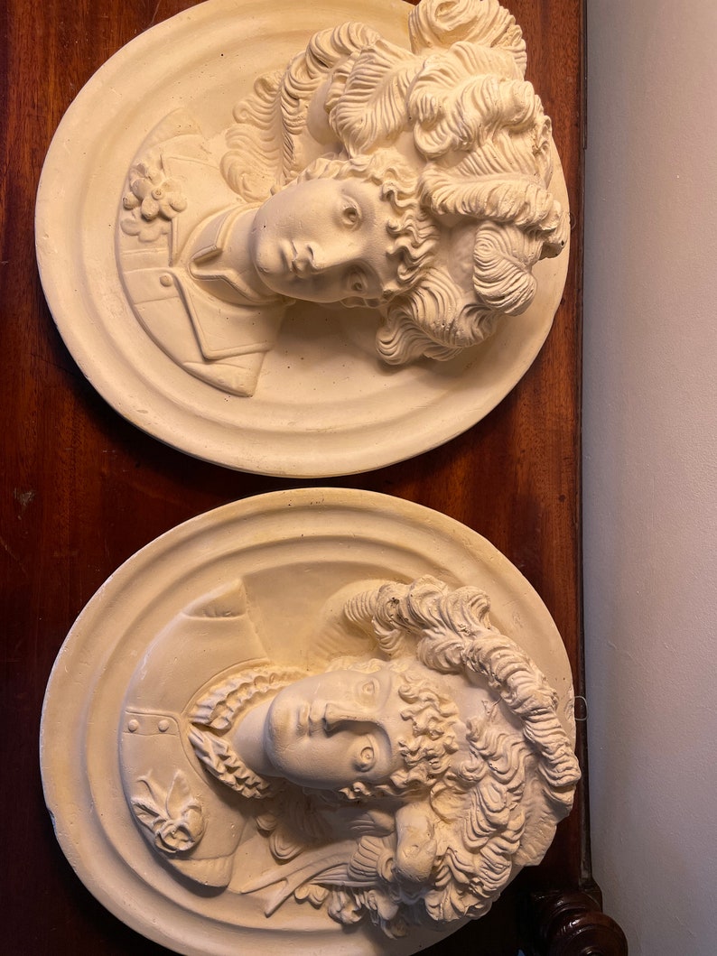 Pair of Plaster Bas-reliefs. Antique. Wall Sculpture. - Etsy