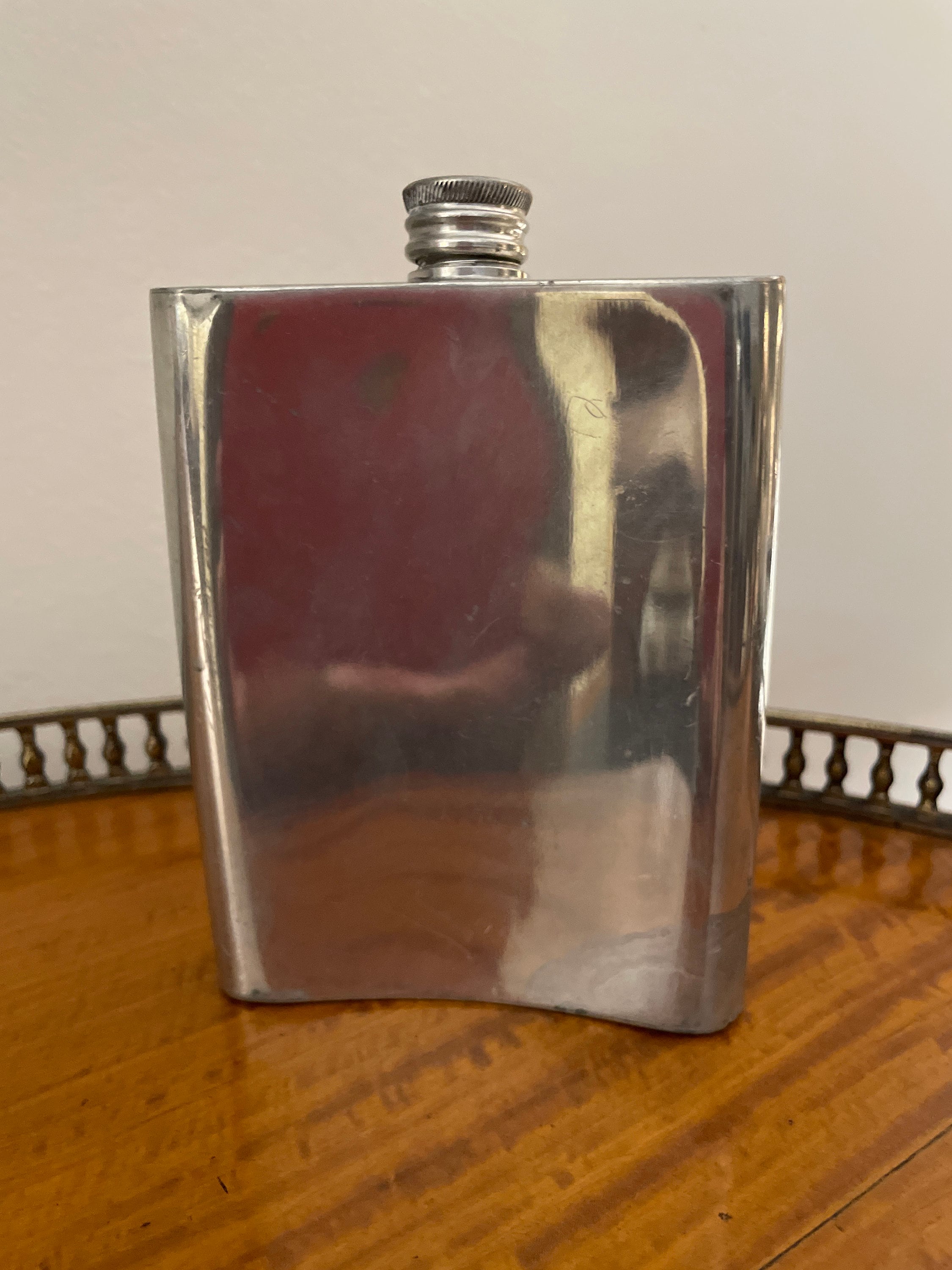 English Pewter Flask Made in Sheffield England. Ducks Flying Bone Plate ...
