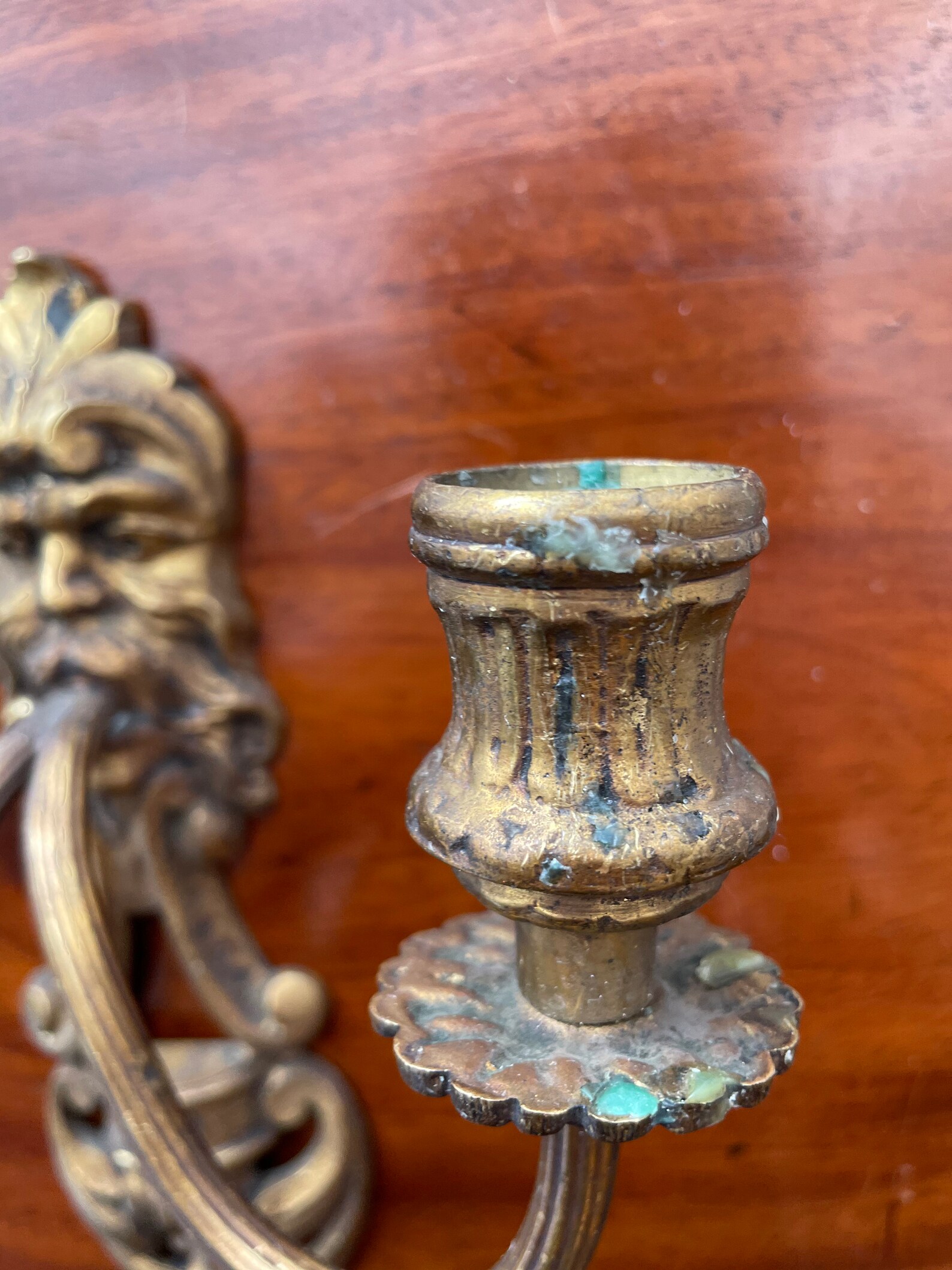 Antique Luxury Bronze Bacchian Pair of Bronze Sconces for Candles ...