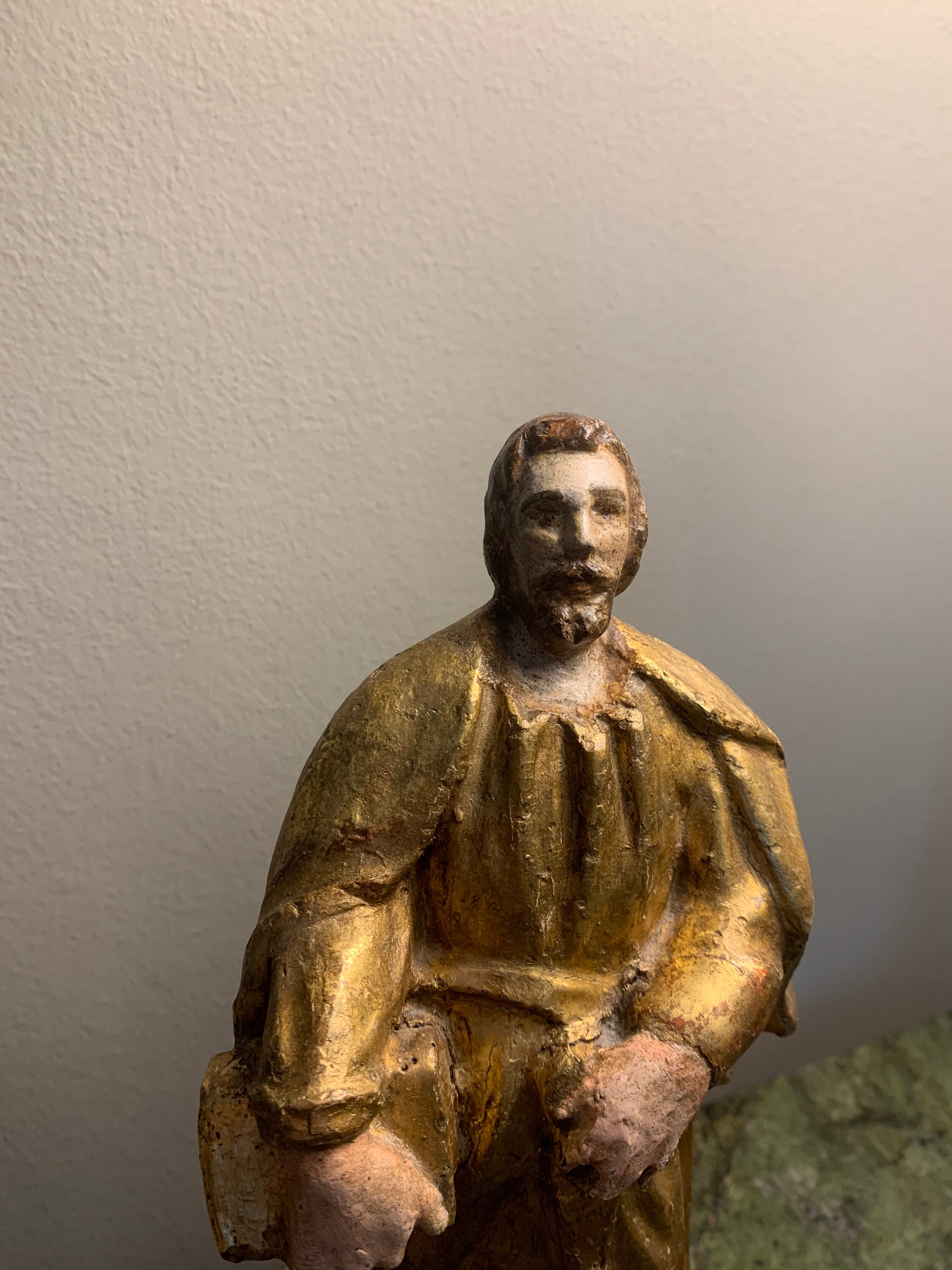 Very Antique Wood Religious Sculpture Saint Peter 16th Century Santos ...