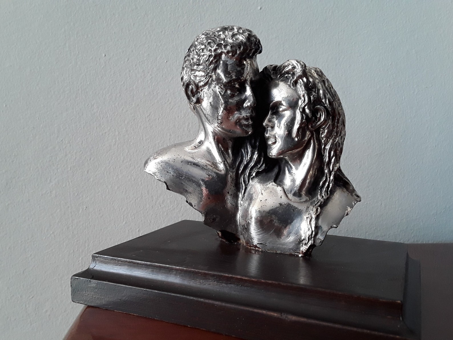 Silver Sculpture Couple Eternal Love - Etsy