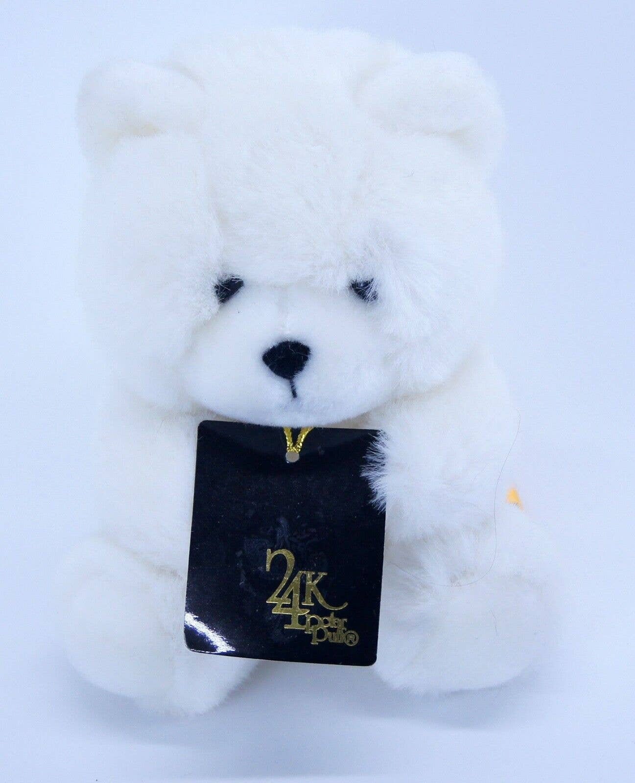24K Polar Puff White Bear Special Effects Small Stuffed Plush Vintage ...