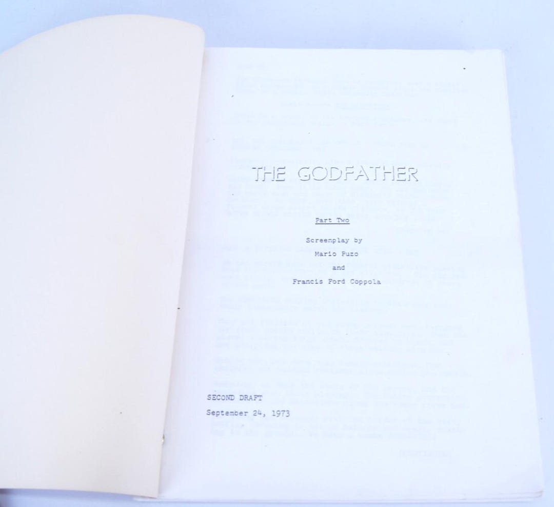 THE GODFATHER Part Two Script 2nd Draft 1973 Mario Puzo Francis Ford ...