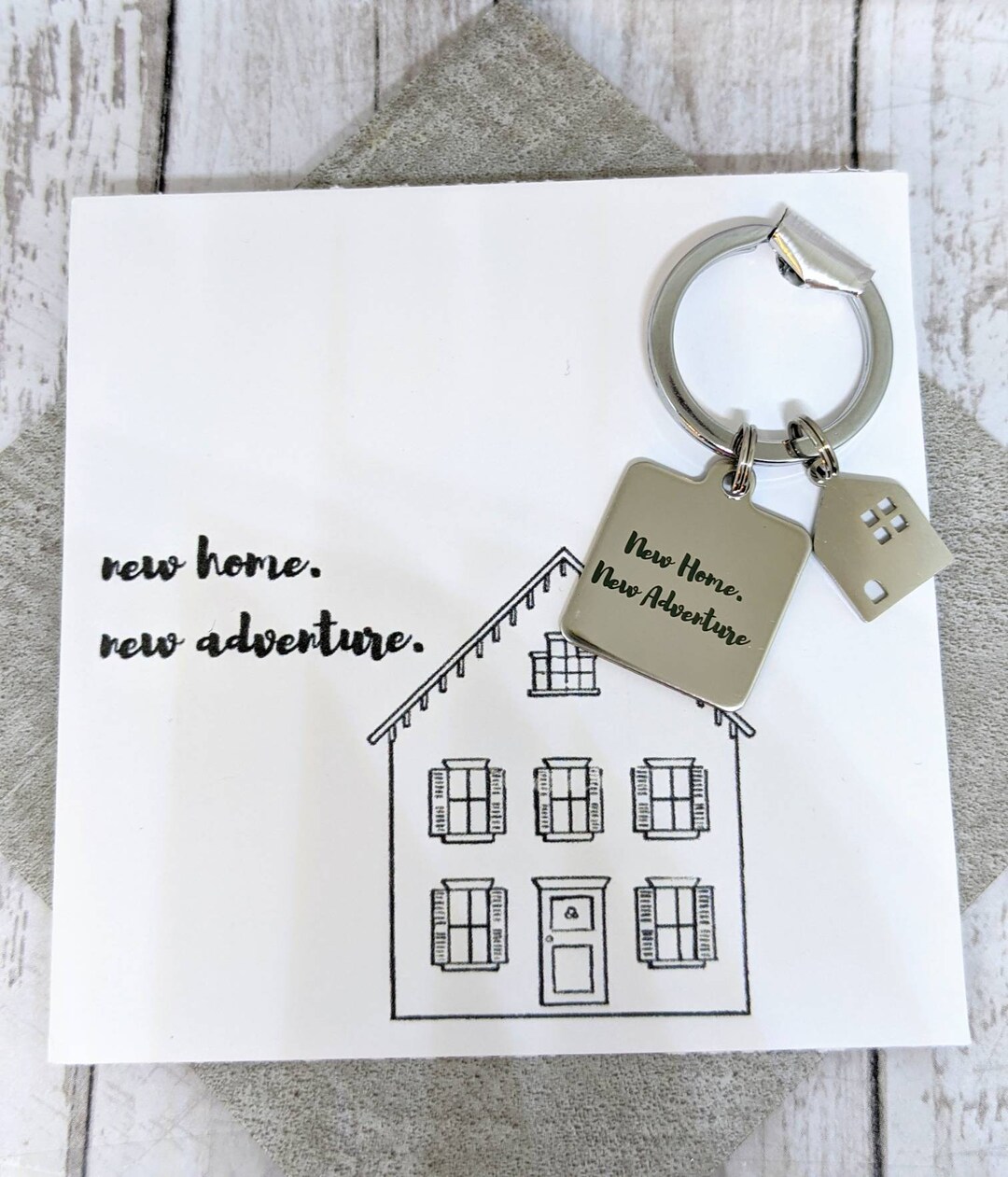 New Home Keychain - Housewarming Gift - New Home New Adventures - Gift ...