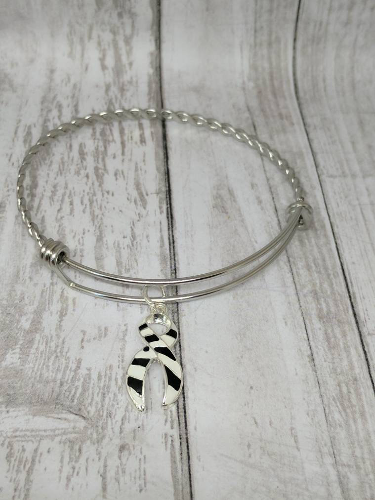 Zebra Awareness Bracelet Zebra Stripes Awareness Ribbon - Etsy
