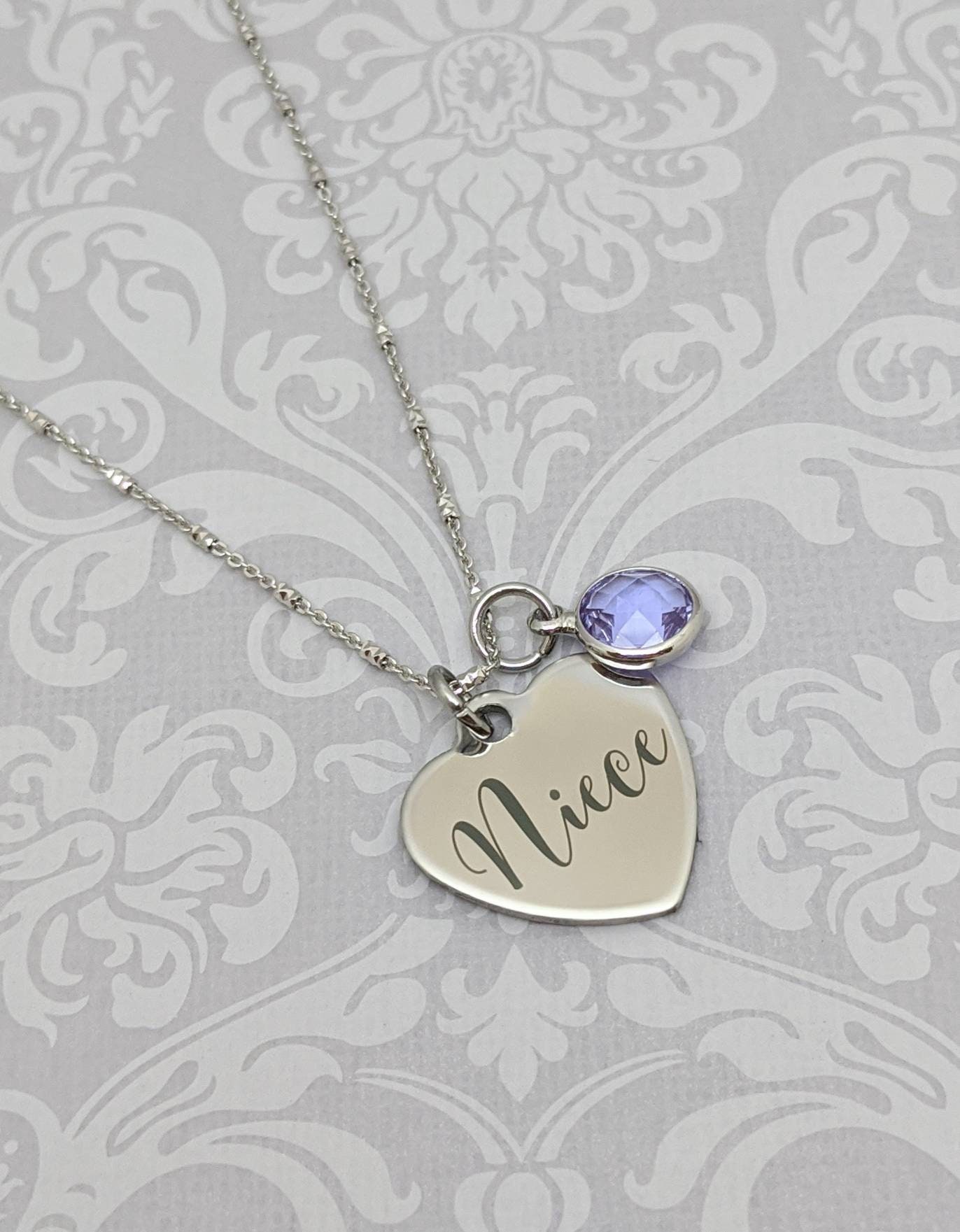 Niece Birthstone Necklace - Niece Birthstone Charm - Niece Necklace ...