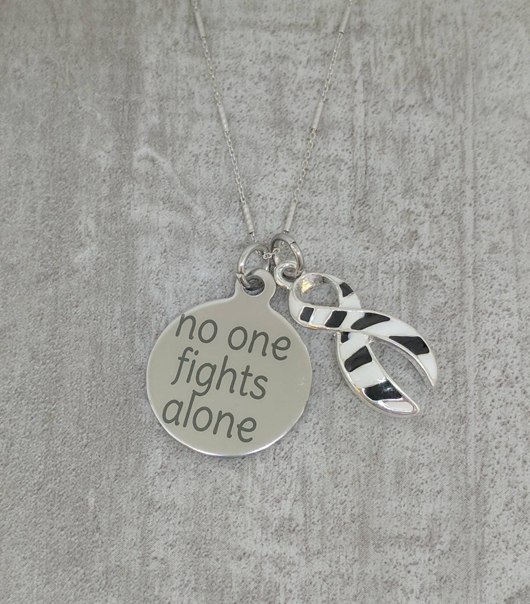 Zebra Awareness Ribbon Necklace Zebra Ribbon Jewelry Neuroendocrine zebra-awareness-ribbon-necklace-zebra-ribbon-jewelry-neuroendocrine