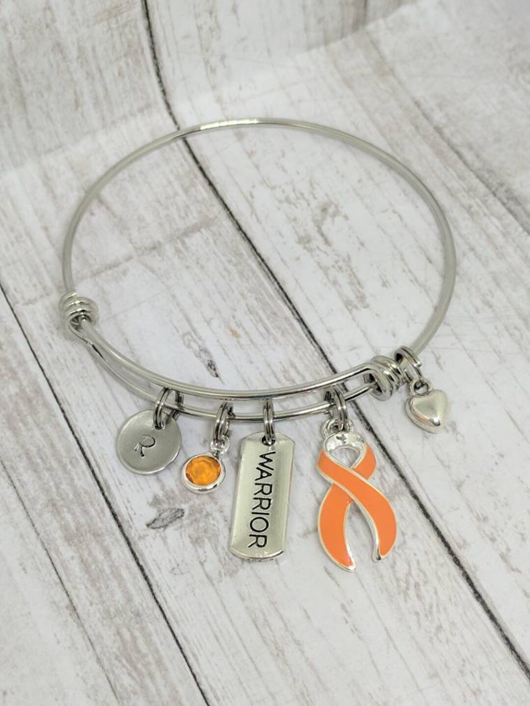 Orange Ribbon Bangle, MS Warrior, MS Jewelry, Leukemia Bangle, Leukemia ...