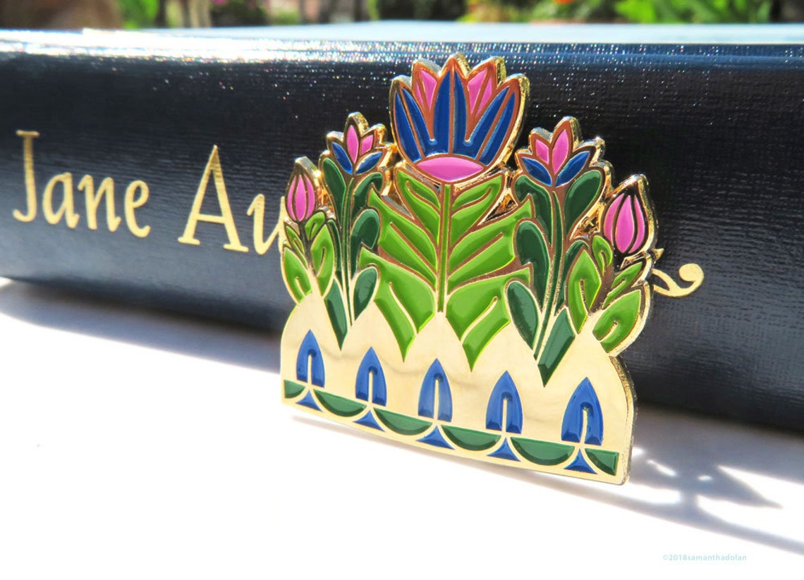 Flower Crown Enamel Pin by Samantha Dolan Soft Enamel Pins Botanical ...