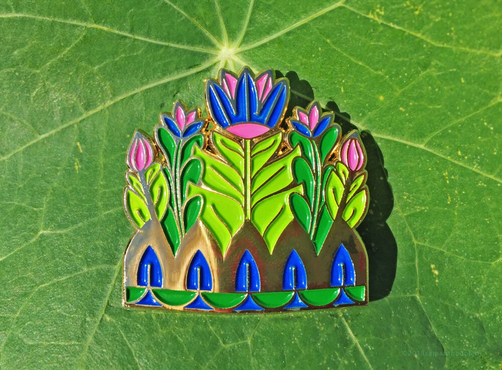 Flower Crown Enamel Pin by Samantha Dolan Soft Enamel Pins Botanical ...