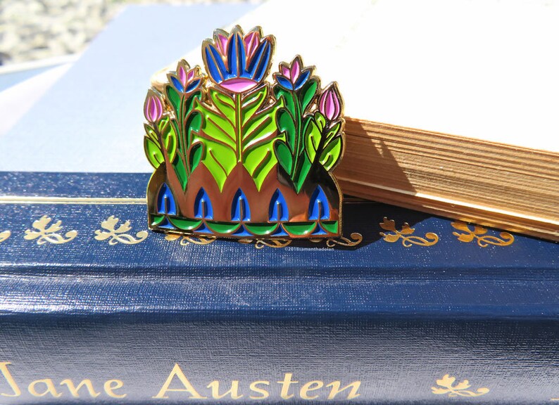 Flower Crown Enamel Pin by Samantha Dolan Soft Enamel Pins Botanical ...