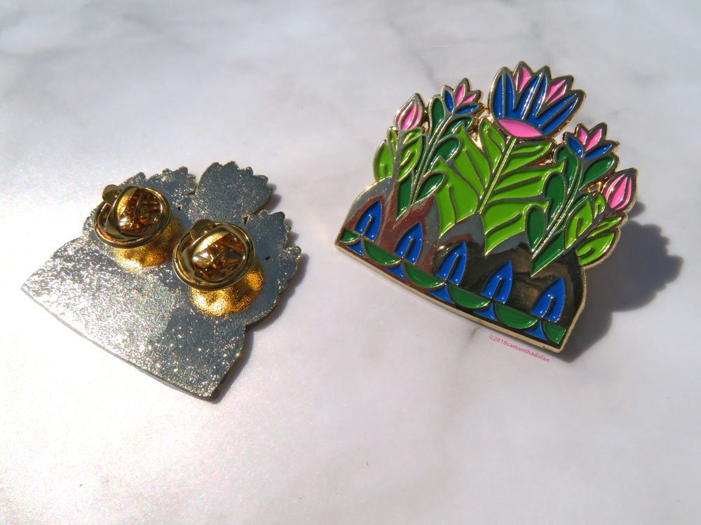 Flower Crown Enamel Pin by Samantha Dolan Soft Enamel Pins Botanical ...
