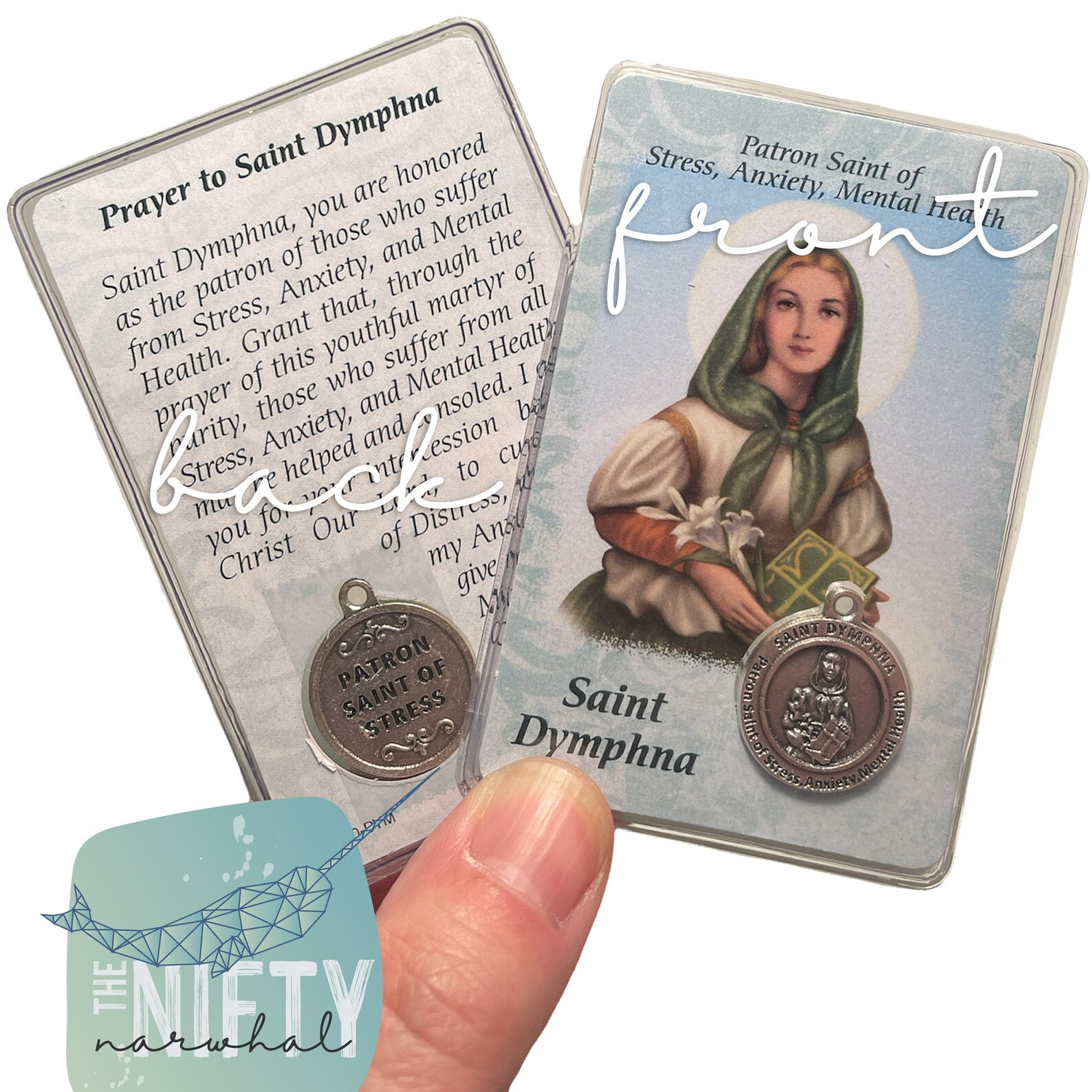Saint Dymphna Prayer Card and Medal Patron Saint of Stress - Etsy