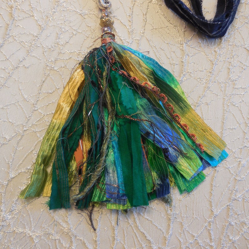 Calming Sensual Silk TASSEL Altar Companion Tibetan Silver - Etsy