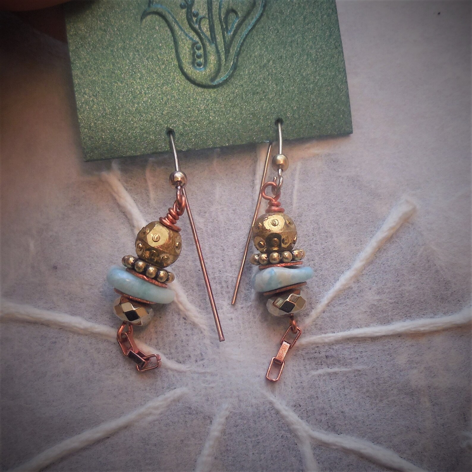 Natural Gemstone Dolphin Stone LARIMAR Titanium Electroplated - Etsy