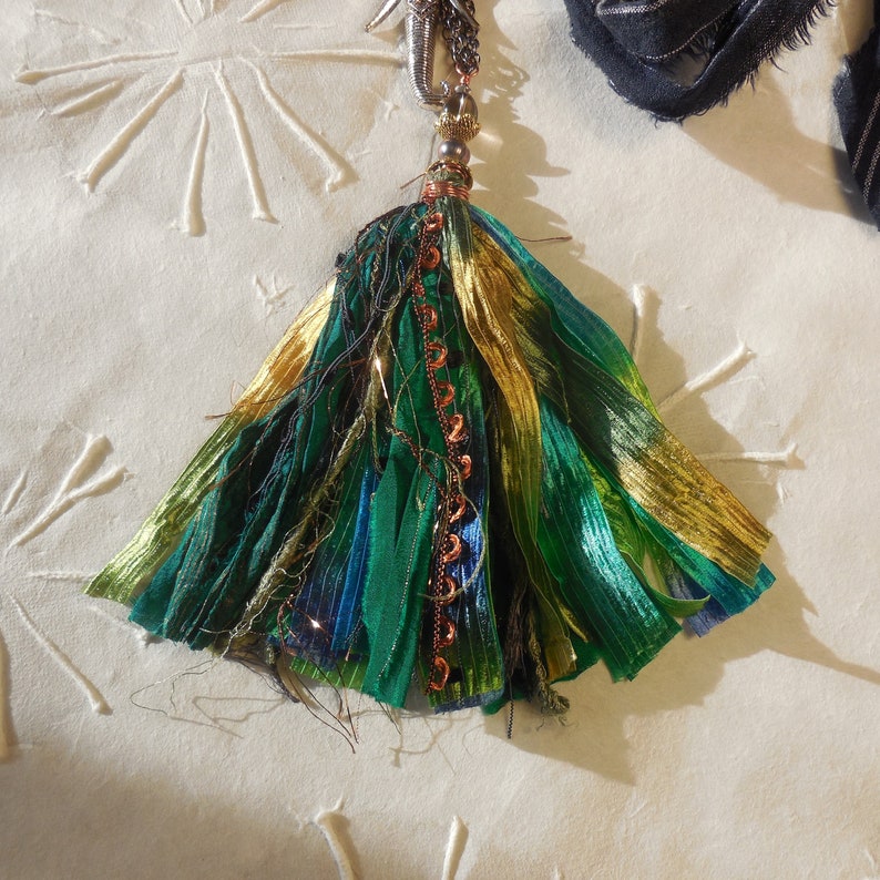 Calming Sensual Silk TASSEL Altar Companion Tibetan Silver - Etsy