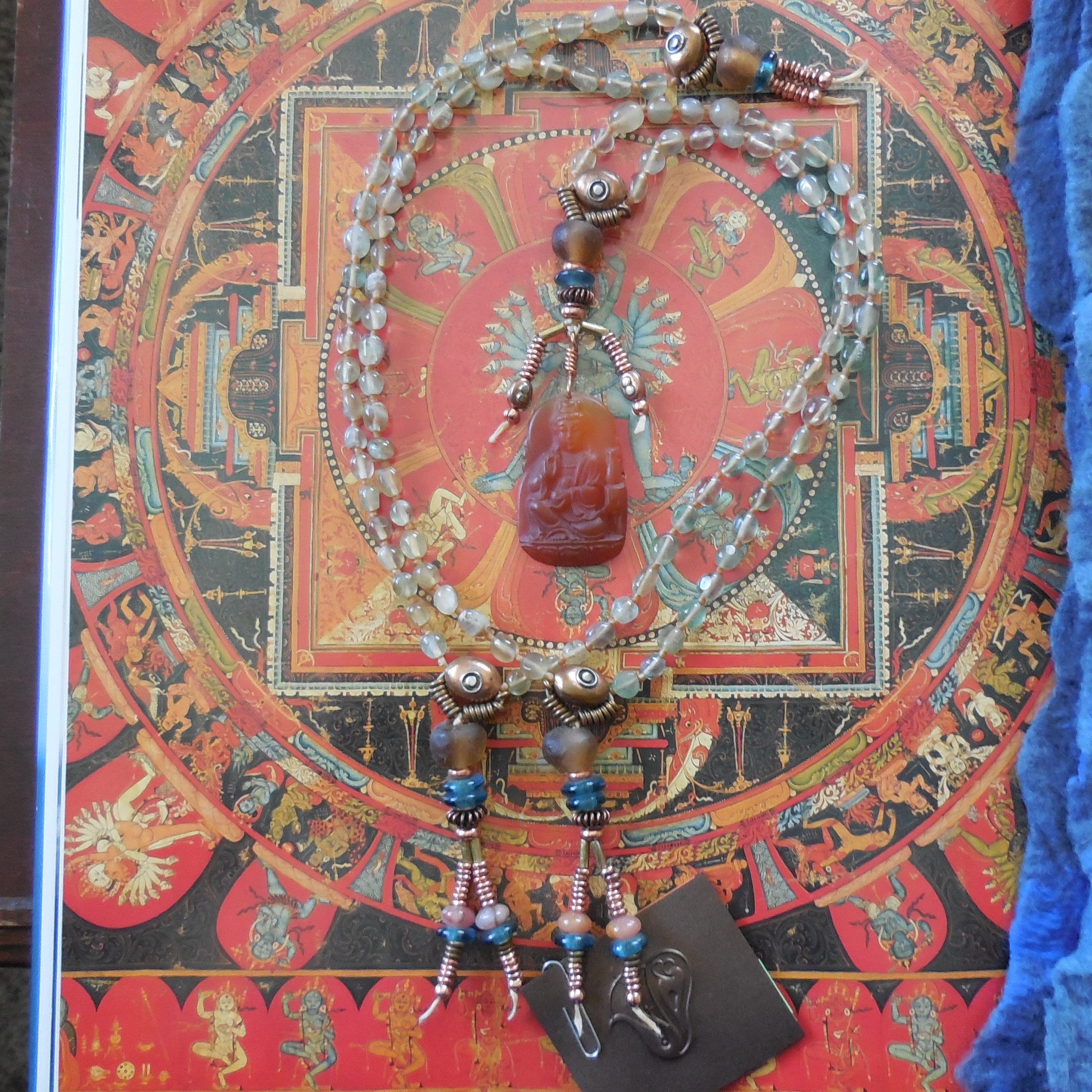 108 FLOURITE Mala Zi Pao Jade KWAN Yin Tassel Inspired COPROLITE ...