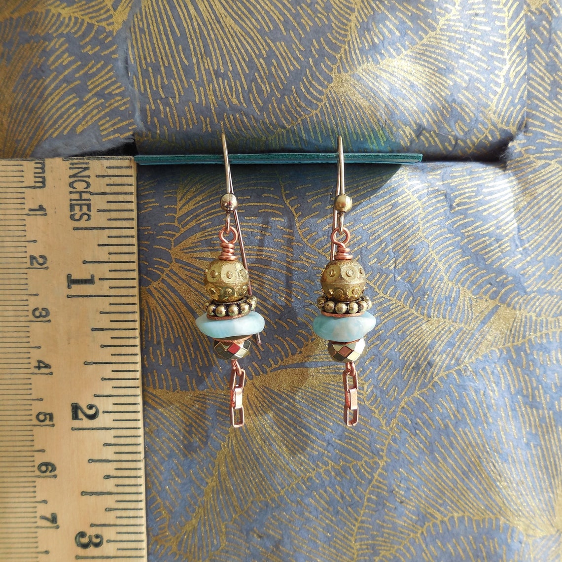 Natural Gemstone Dolphin Stone LARIMAR Titanium Electroplated - Etsy