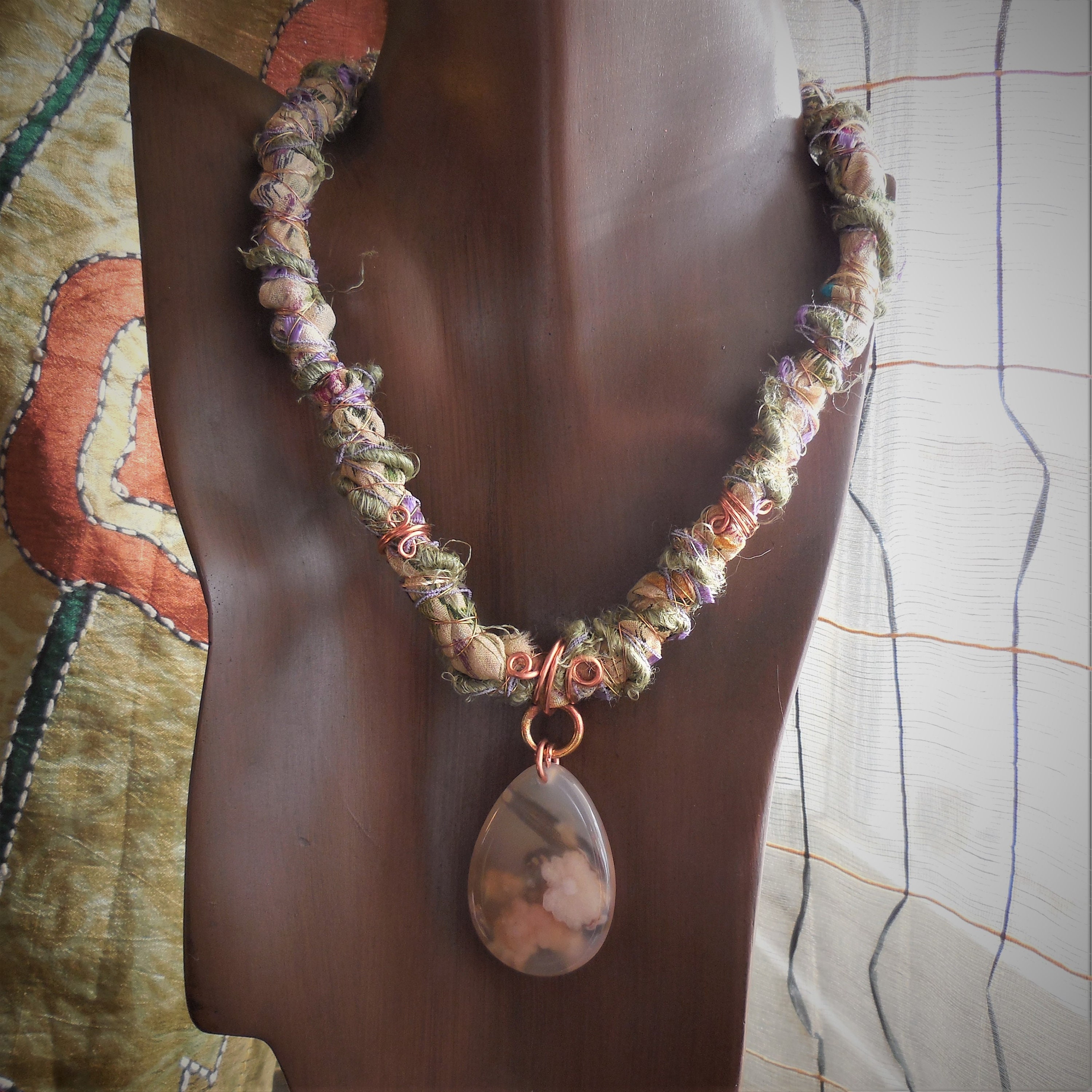 Stunning Sakura CHERRY BLOSSOM Agate Centerpiece Pendant - Etsy