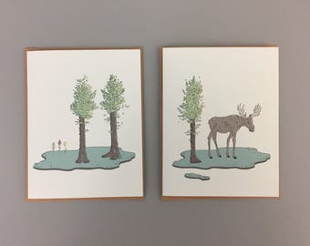 Tree greeting cards | Etsy
