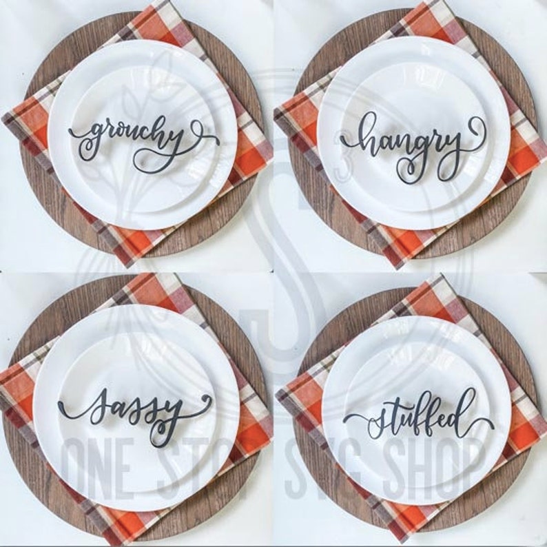 Handlettered Sassy Place Settings SVG, Place Settings, Thankful ...
